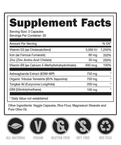 Bucked Up Test Booster – RUT 90 Capsules – DAS Labs