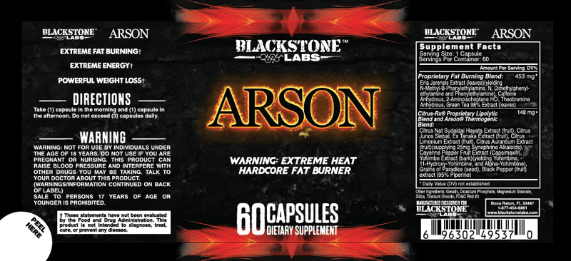 Arson | Blackstone Labs | Fat Burner 60 Capsule
